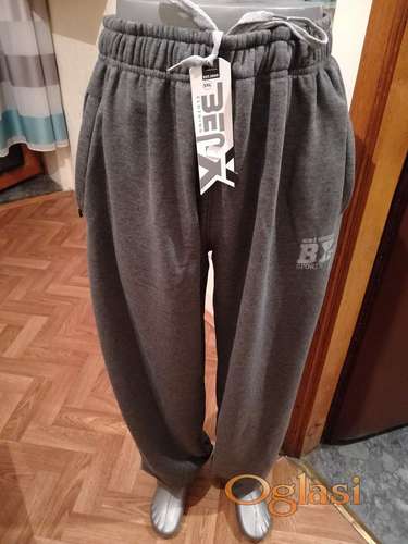 Nova muska pamucna trenerka donji deo Benx Veliki broj 4XL 5XL Siva Deblji model Novo