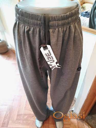 Nova muska pamucna trenerka donji deo Benx Veliki broj 4XL 5XL Siva Tanji model Novo