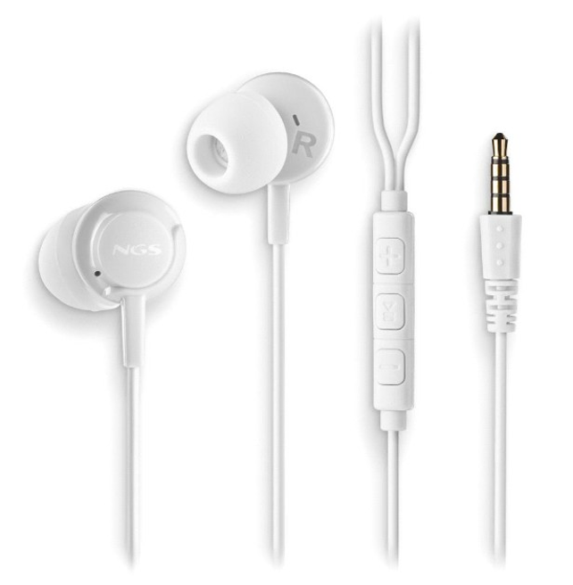 NGS Headset In Ear Cross Drift Mic White