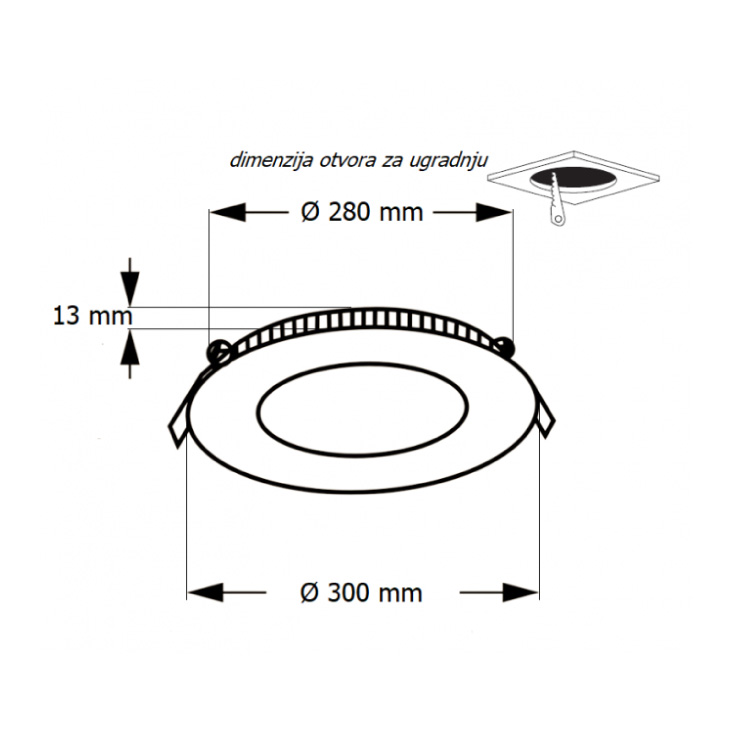 LED ugradna CCT panel lampa 24W