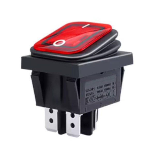 PREKIDAČ KCD-4 CRVENI 16A 250VAC IP65 (30x22mm)