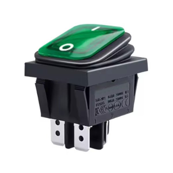 PREKIDAČ KCD-4 ZELENI 16A 250VAC IP65 (30x22mm)