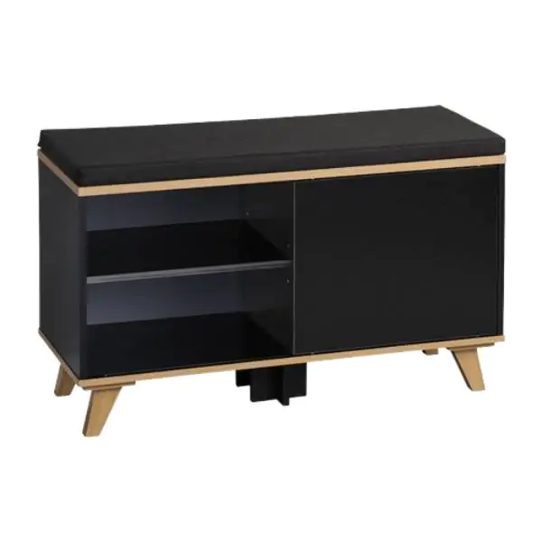 KESPER KSP15943 CIPELARNIK SA JASTUKOM ZA SEDENJE CRNI 77 x 48 x 30 CM
