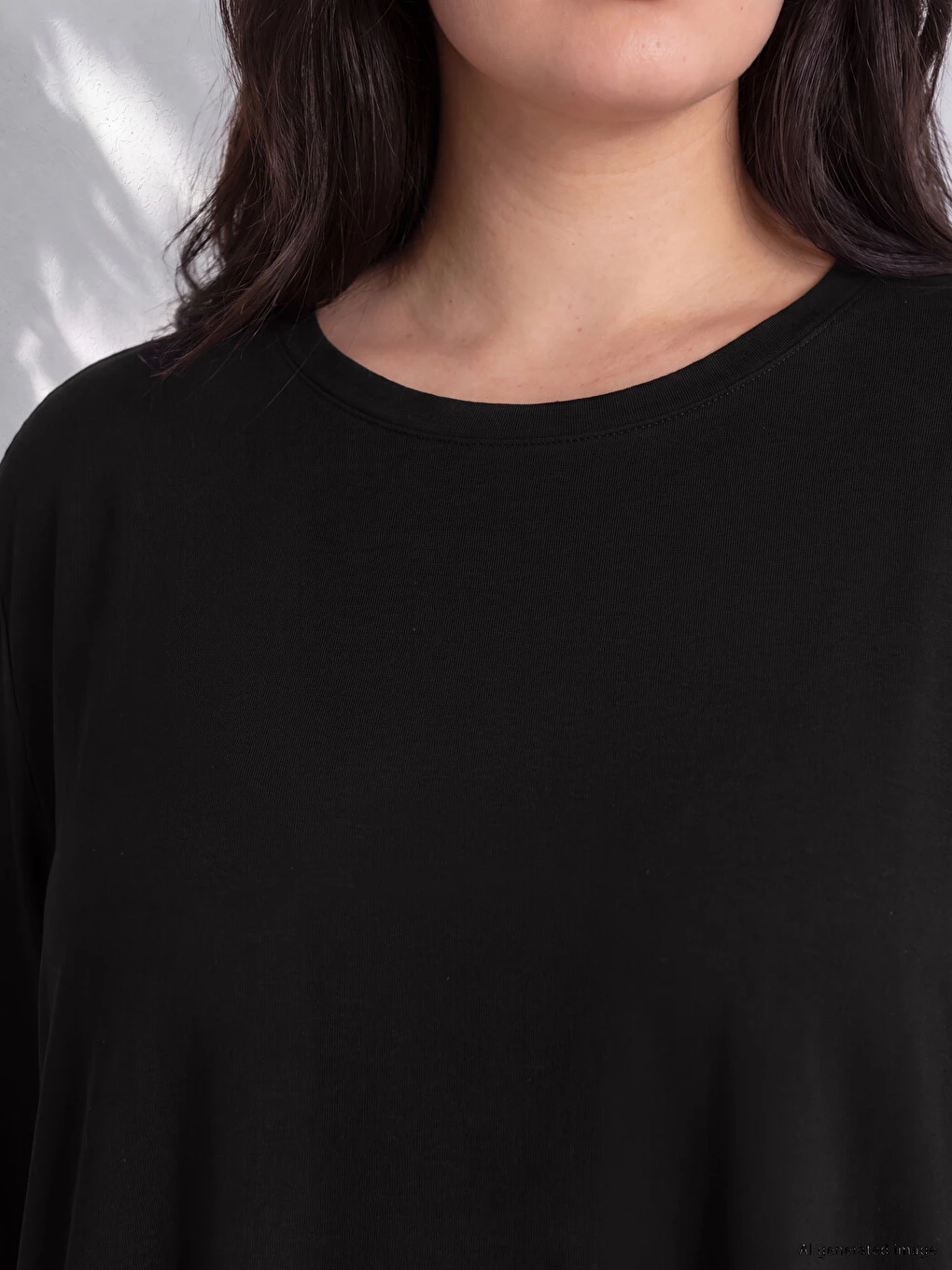 LCW Curve Plus Size Bluza Sa Okruglim Izrezom