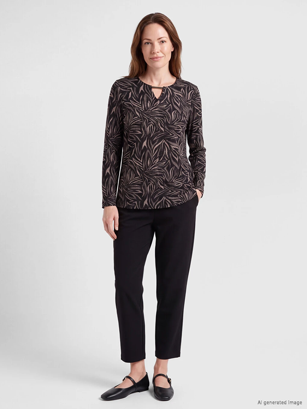 LCW Grace Bluza Sa Okruglim Izrezom Sa Uzorkom