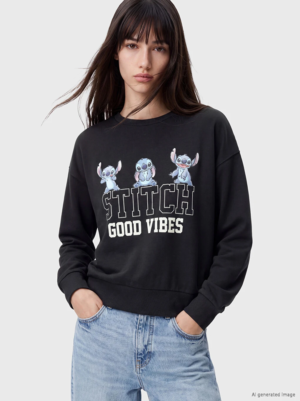 XSIDE Ženska Debela Oversize Dukserica Sa Stitch Štampom