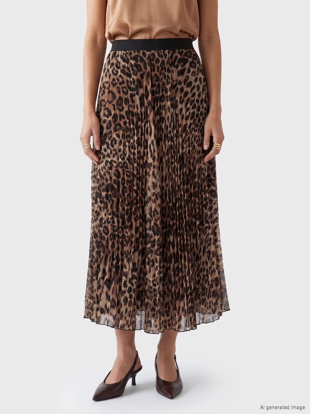 LCW EVERYDAY Šifonska Suknja Sa Leopard Printom I Elastičnim Strukom