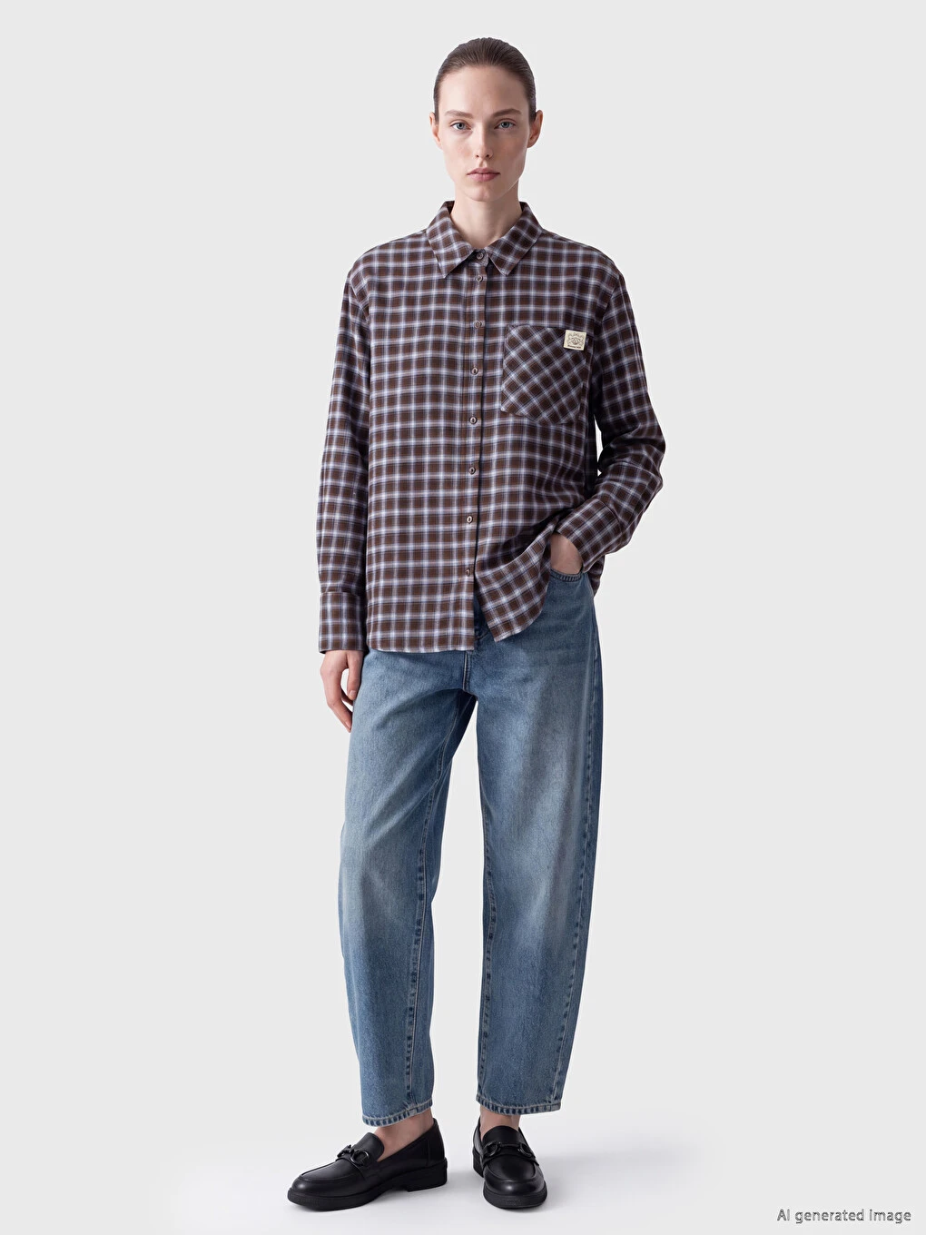 LCW Comfort Karirana Oversize Ženska Lumberjack Košulja