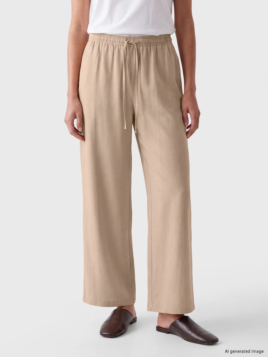 LCW EVERYDAY Ženske Pantalone Od Mešavine Lana Sa Elastičnim Strukom