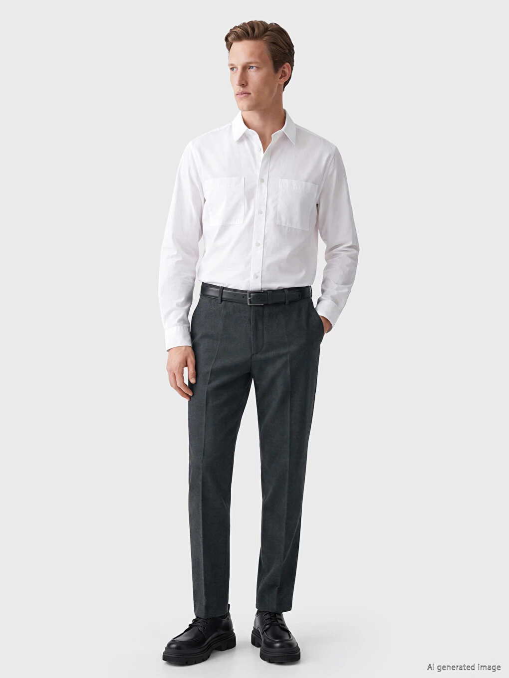 SOUTHBLUE Muške Teksturirane Plisirane Pantalone Standardnog Kroja