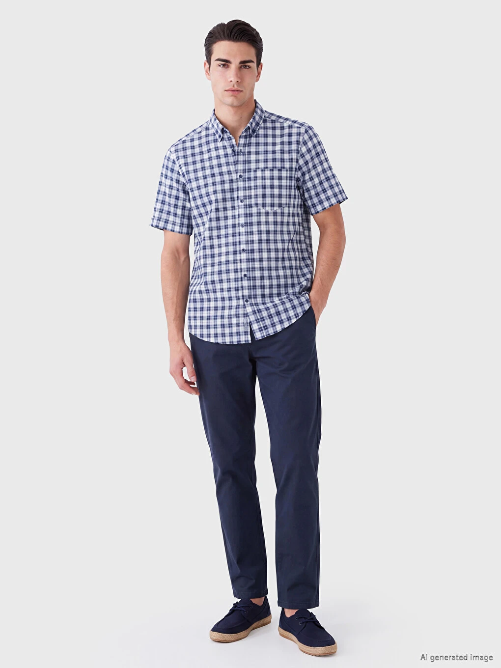 LCWAIKIKI Classic Regular Fit Karirana Muška Košulja Od Poplina