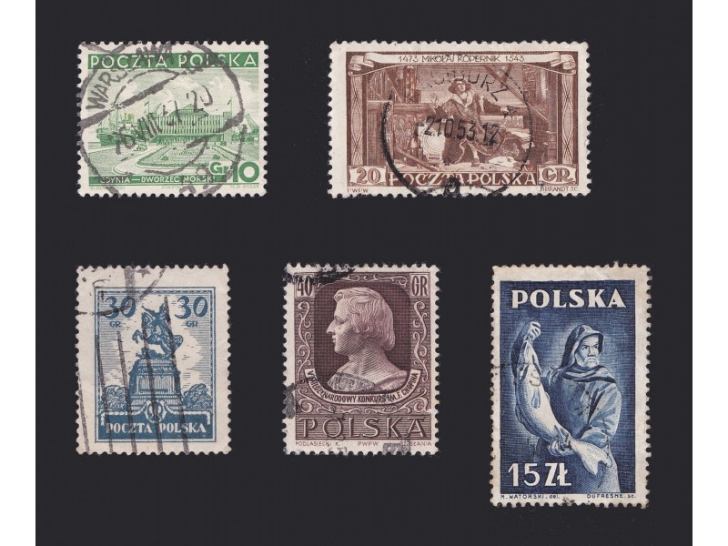 Poštanske markice, Poljska, lot, sredina XX veka