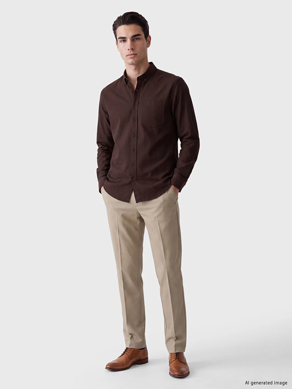 LCWAIKIKI Classic Regular Fit Muška Košulja Od Dobby Tkanine