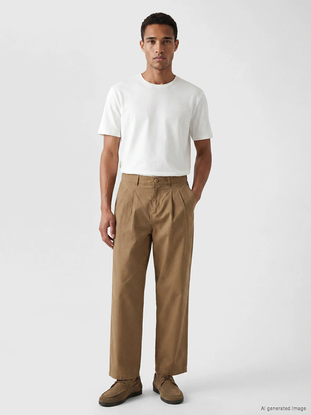LCW Vision Relax Fit Muške Plisirane Pantalone Od Dobi Tkanine