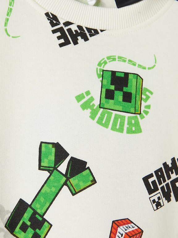 LCW Kids Minecraft Štampana Dečija Debela Dukserica