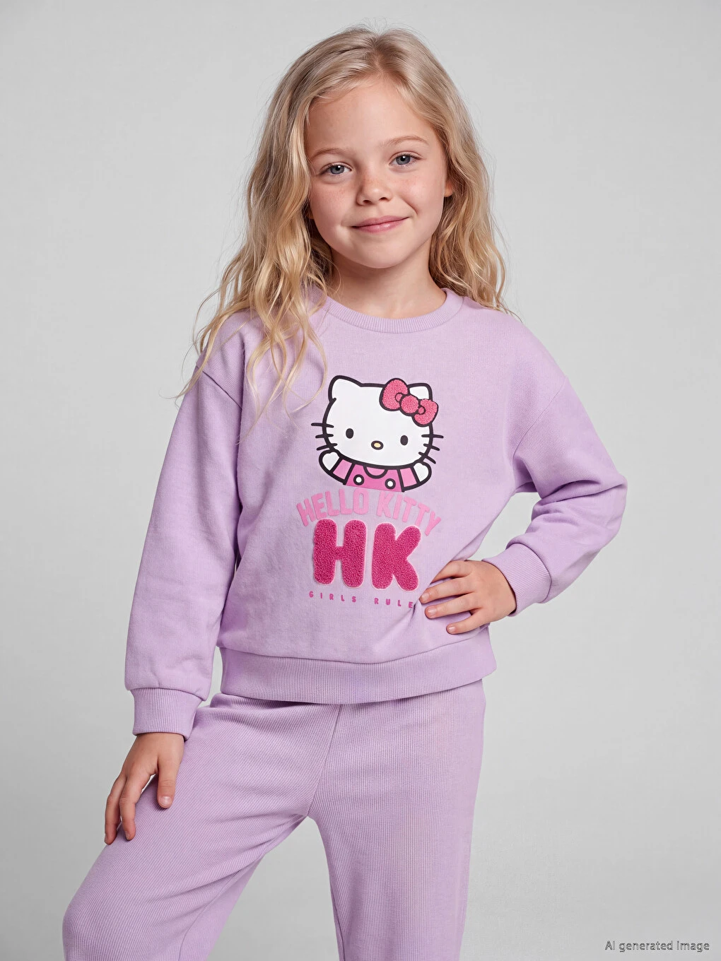 LCW Kids Hello Kitty Štampani Komplet Trenerke Za Devojčice