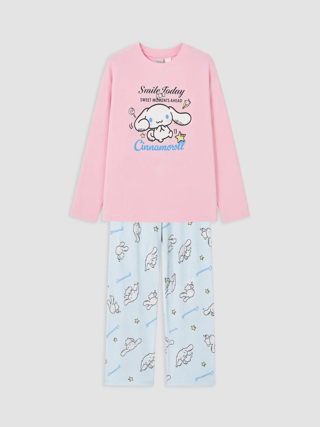 LCW Kids Cinnamoroll Pidžama Komplet Za Devojčice Sa Okruglim Izrezom