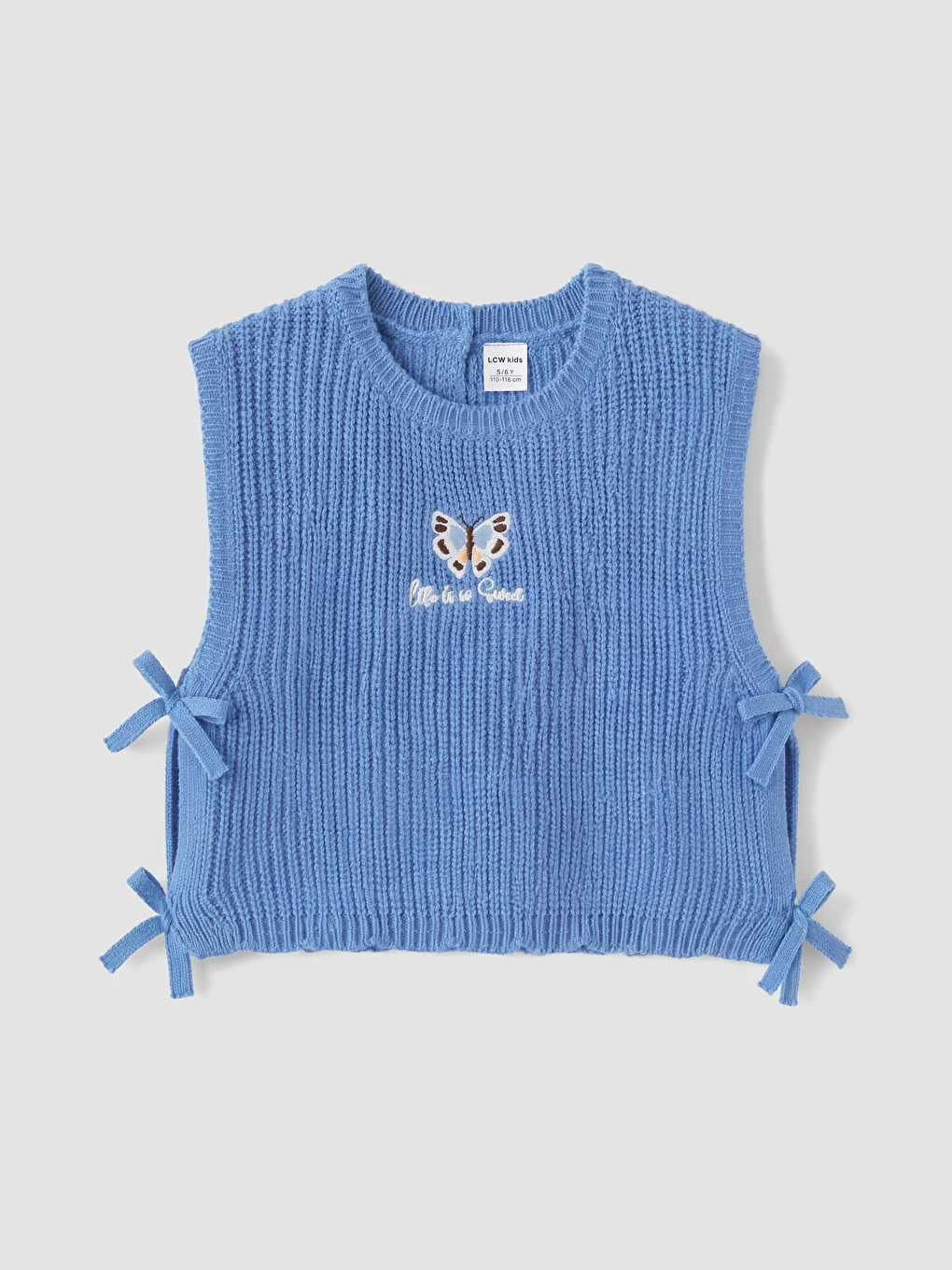 LCW Kids Set Pletene Haljine Sa Okruglim Izrezom I Vezom Za Devojčice