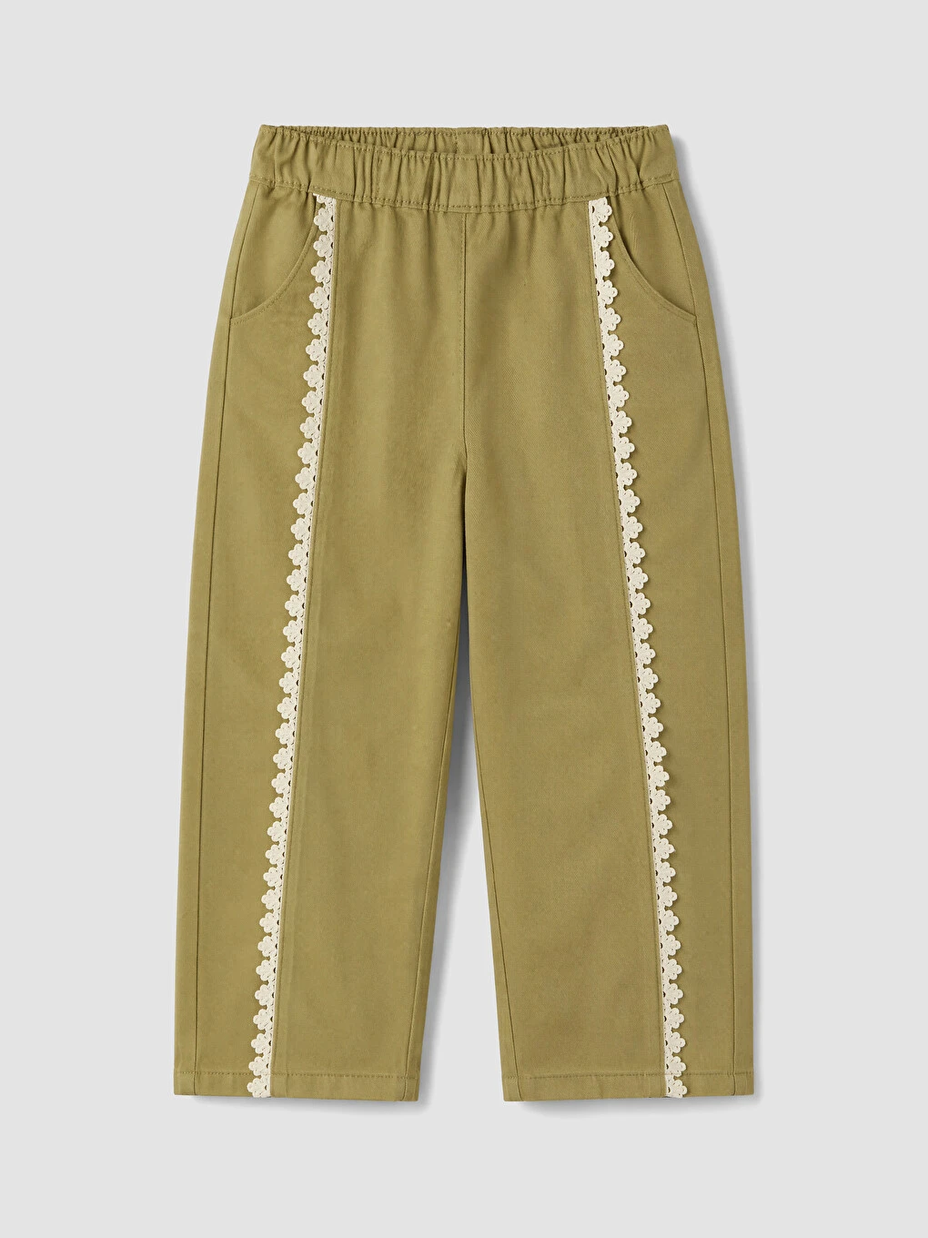 LCW Kids Dečije Pantalone Širokih Nogavica Sa Čipkanim Detaljima