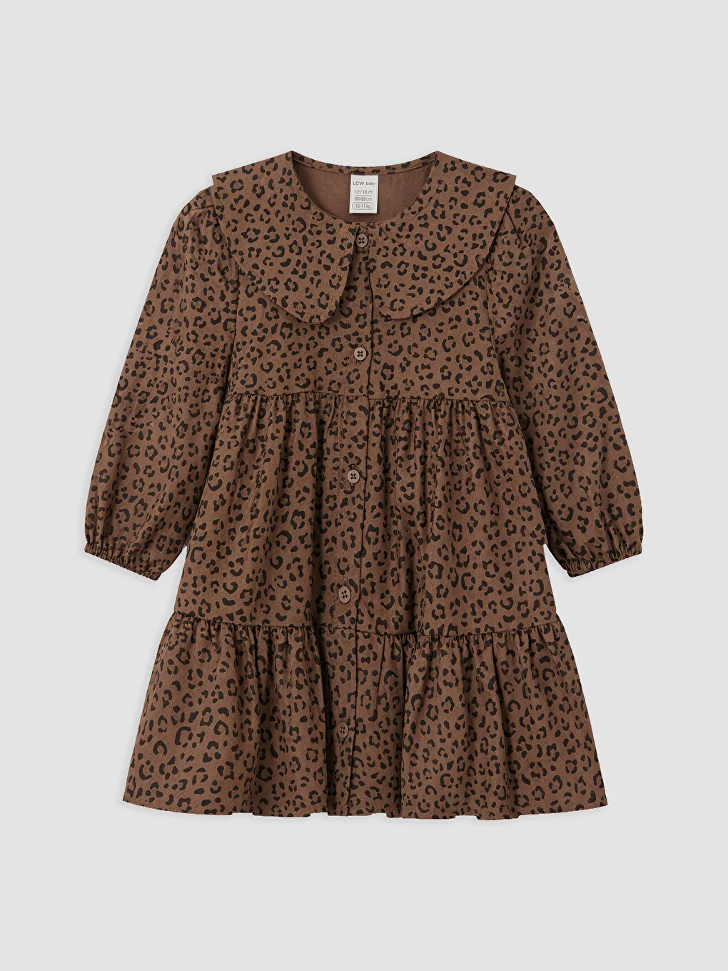 LCW baby Haljina Za Bebe Devojčice Sa Peter Pan Kragnom I Leopard Printom