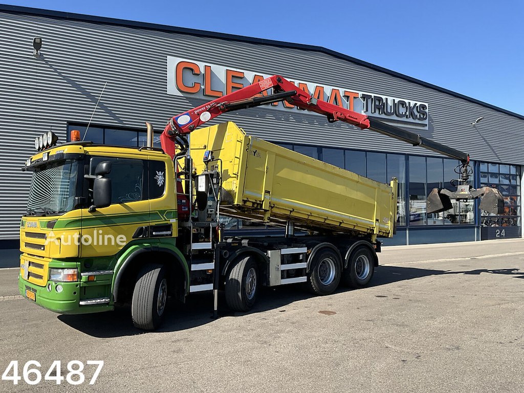 Scania P 400 8x4 Retarder HMF 16 Tonmeter Z-kraan kiper