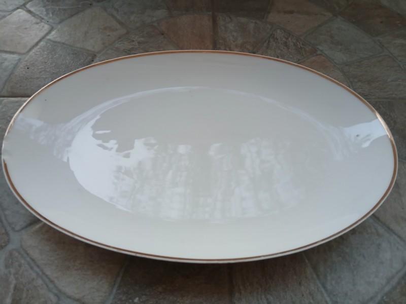 Stari kineski veliki ovalni porcelanski tanjir