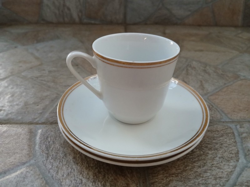 Stara kineska porcelanska soljica sa dva tanjirica