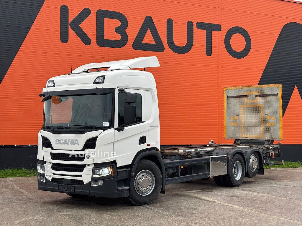 Scania P 500 6x2*4 9 TON FRONT AXLE / RETARDER vozilo za prevoz kontejnera