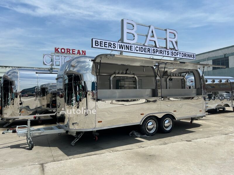 Nova Huanmai Custom Airstream Mobile Bar Trailer 600cm | Mirror Stainless Ste prikolica kiosk