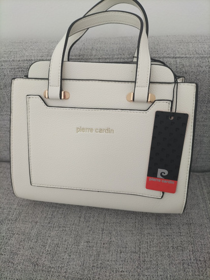 PIERRE CARDIN BELA KOŽNA TORBA