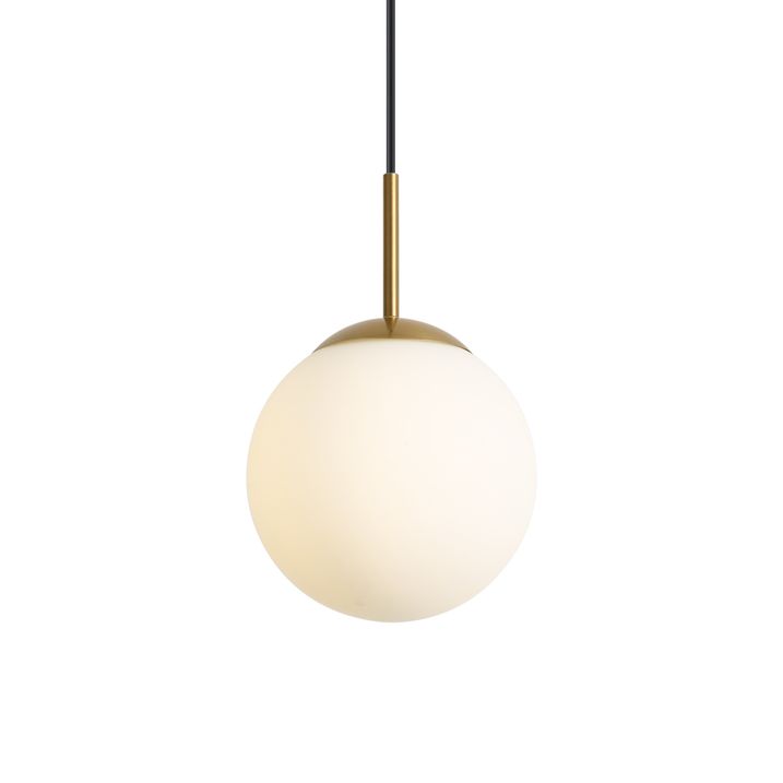 Art Deko viseća lampa zlatna sa opal staklom IP44 - Flore