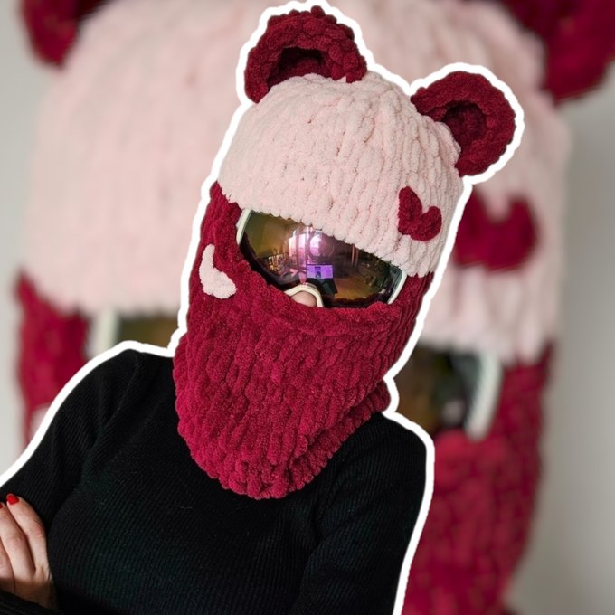 Valentine's Teddy Ski kapa Ski fantomka