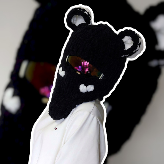 Teddy with hearts Ski kapa Ski maska Ski fantomka