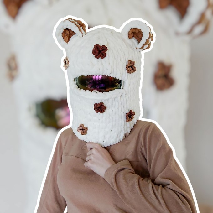 Floral Teddy Ski navlaka za kacigu Ski kapa