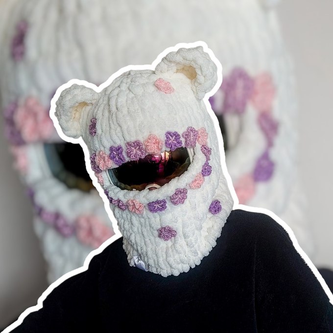 Floral Teddy Ski kapa Ski maska Ski fantomka