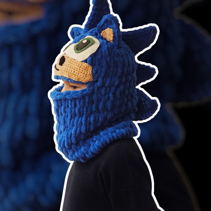 Sonic Ski maska Ski kapa Ski fantomka