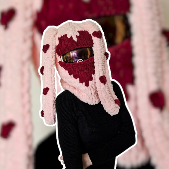 Valentine's Bunny Ski kapa Fantomka za skijanje