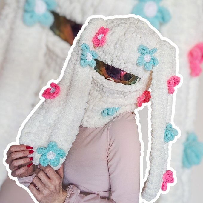 Floral Bunny Ski fantomka Ski kapa
