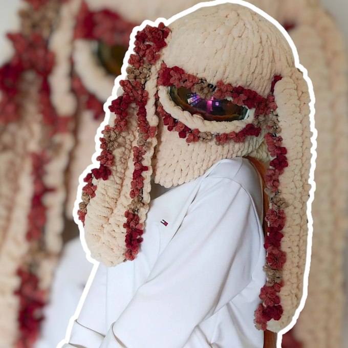 Floral Bunny Ski maska Ski kapa Navlaka za kacigu