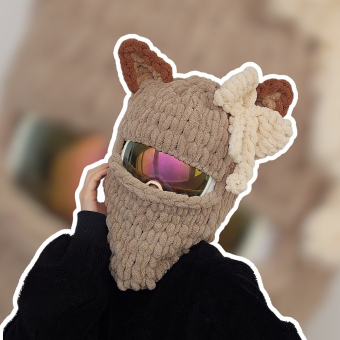 Cat with bow Ski kapa