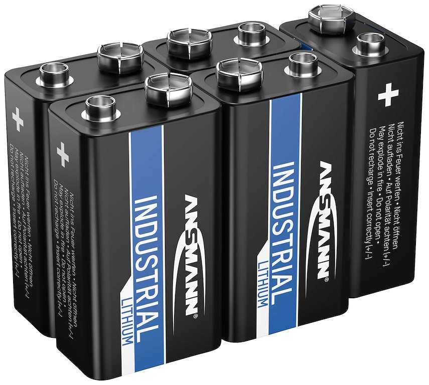 Ansmann 9 V blok baterija litijumska 1200 mAh pak. 5 kom.