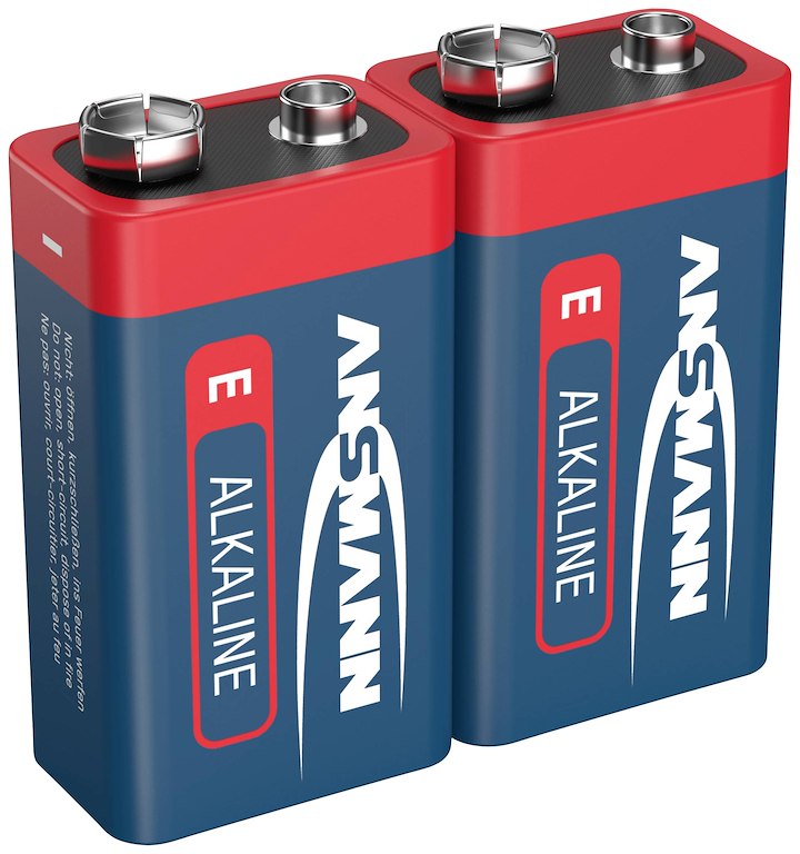 Ansmann 9 V blok baterija alkalna pak. 2 kom.