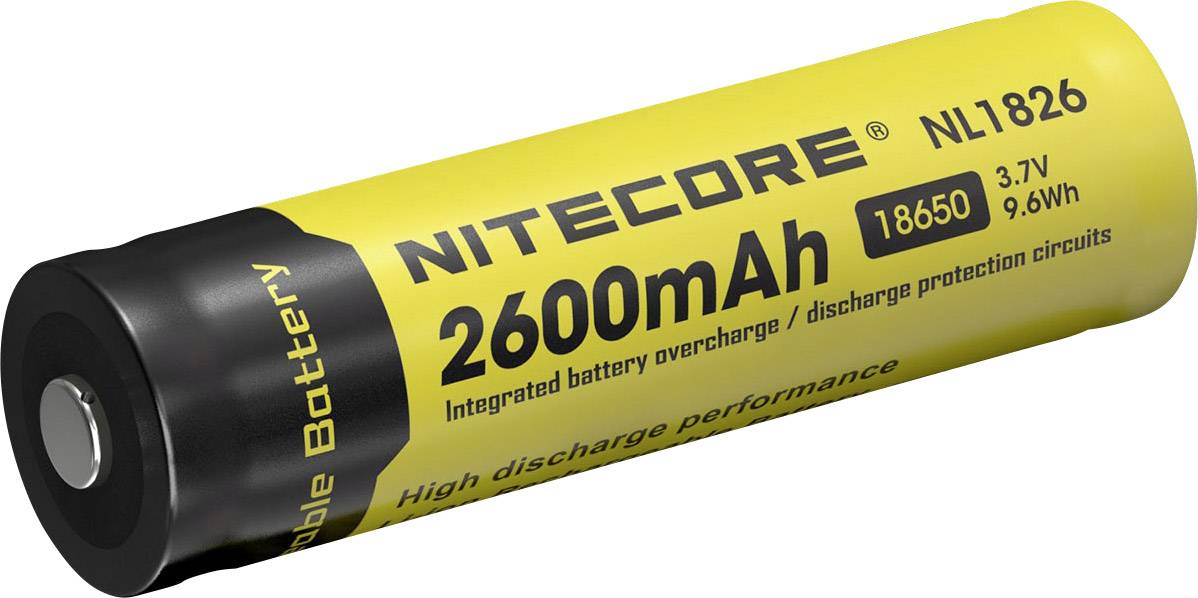 NiteCore NL1826 punjiva baterija specijalne veličine Li-Ion 3,7 V 2600 mAh 18650