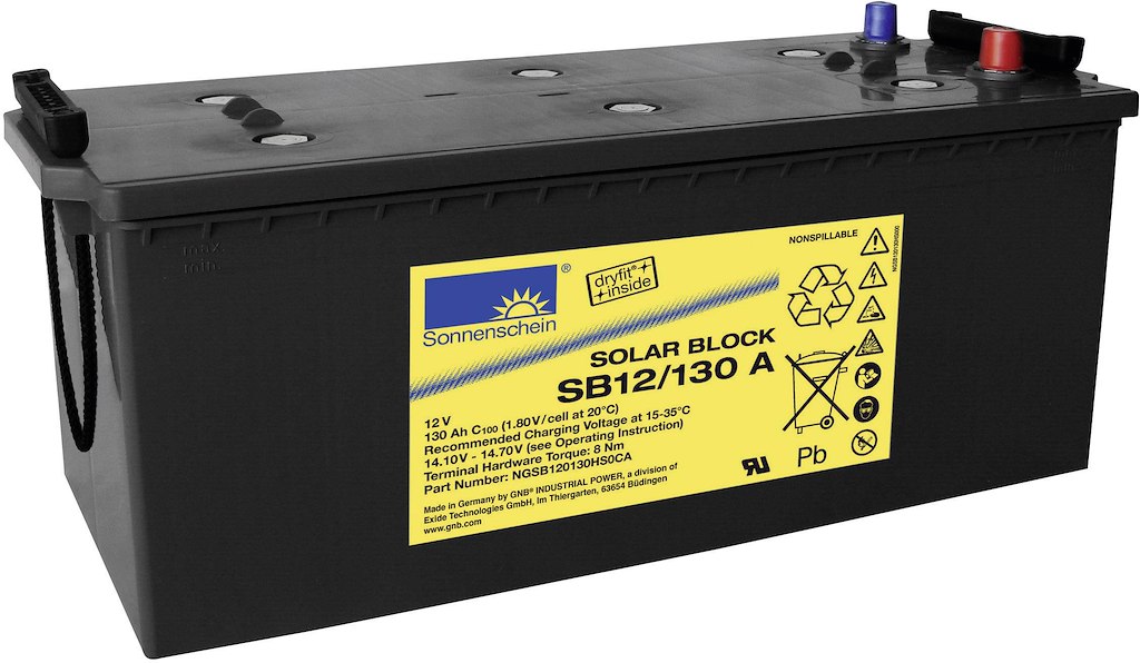 GNB Solar-Block SB12/130 A solarni akumulator olovni gel 12 V 130 Ah