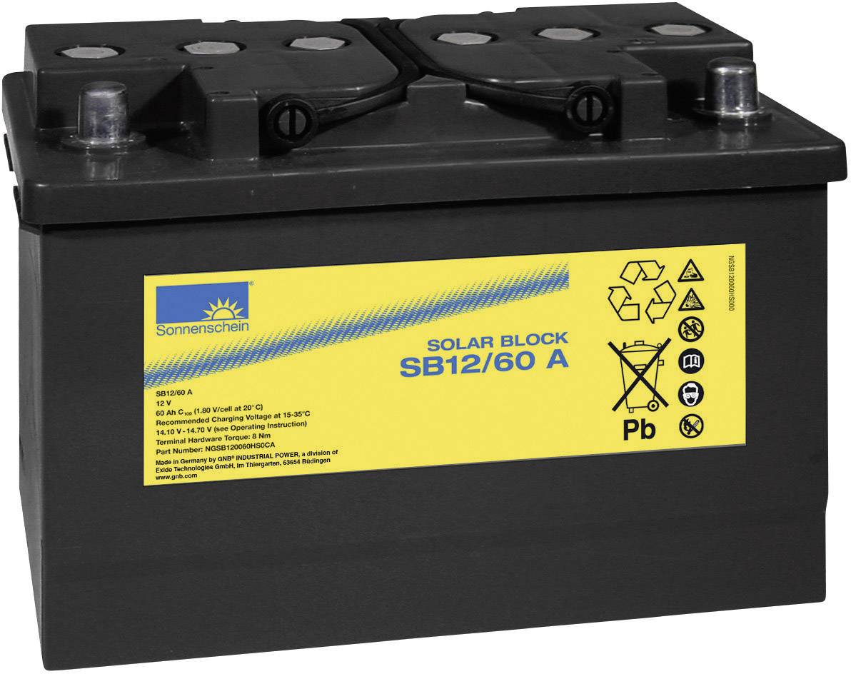 GNB Solar-Block SB12/60 A solarni akumulator olovni gel 12 V 60 Ah