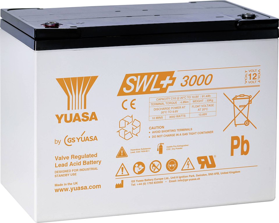Yuasa SWL+3000 olovni akumulator olovni AGM 12 V 93,6 Ah