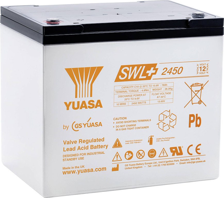 Yuasa SWL+2450 olovni akumulator olovni AGM 12 V 80 Ah