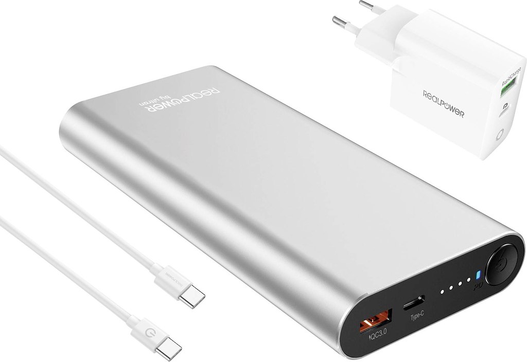 RealPower PB-20000 powerbank prenosna baterija 20000 mAh (D x Š x V) 171 x 79 x 23 mm