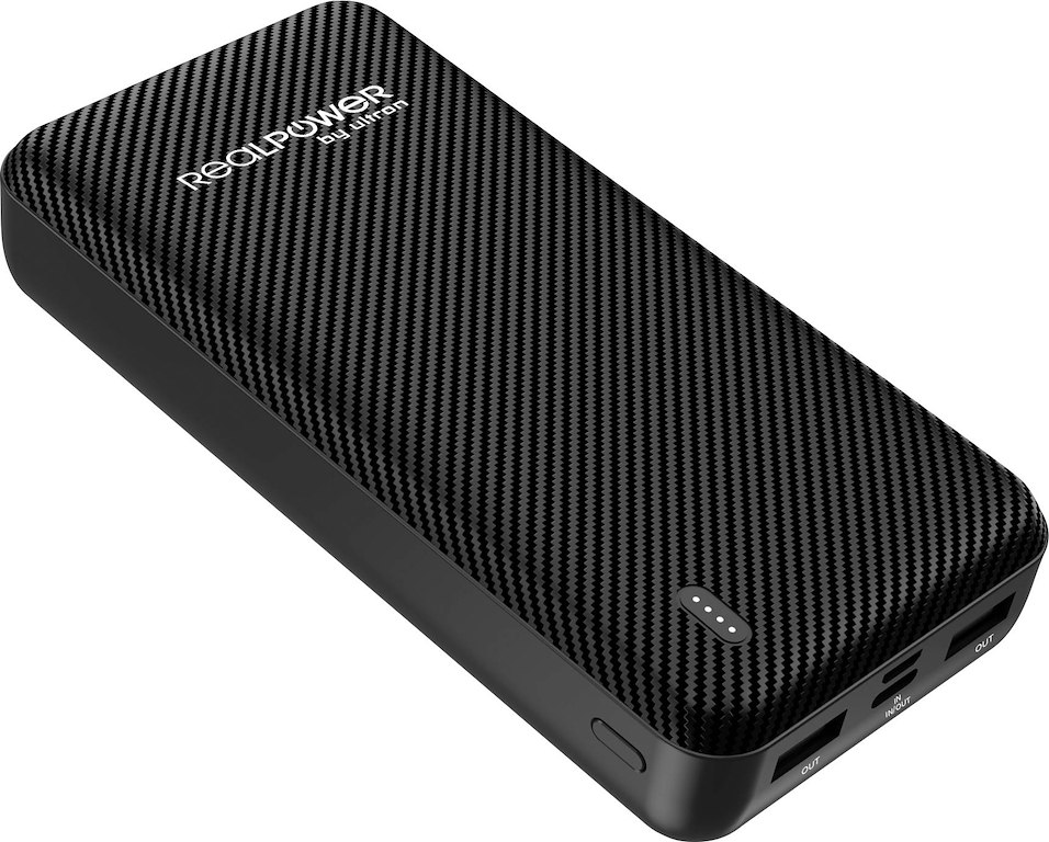 RealPower PB-20000 powerbank prenosna baterija LiPo 20000 mAh (D x Š x V) 140,7 x 69,2 x 27,5 mm