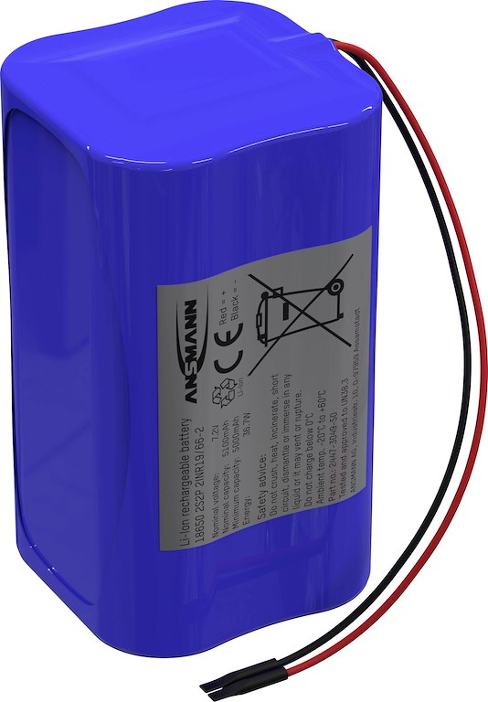 Ansmann 2S2P akumulatorski paket Li-Ion 7,2 V 5100 mAh 18650